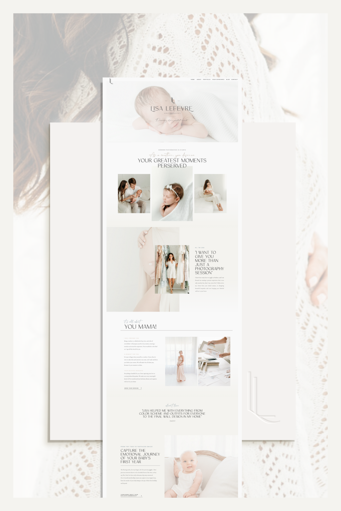 A Custom Brand & Website for Newborn Photographer Lisa Lefevre ...